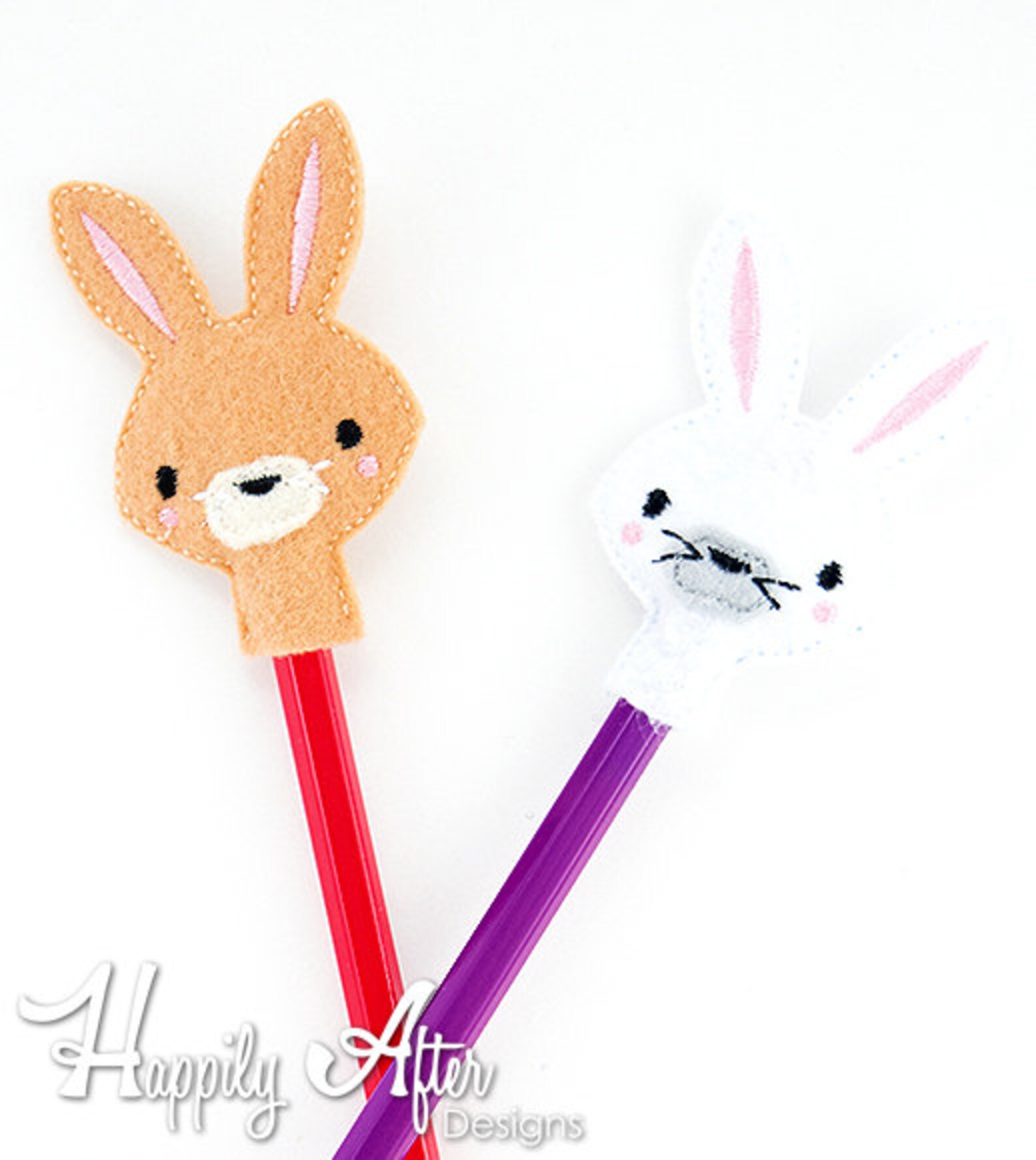 Bunny Pencil Topper Embroidery Design Rabbit Pencil Topper - Etsy