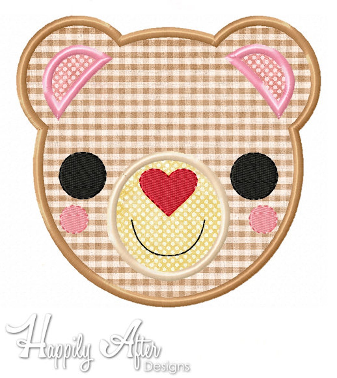 Heartfelt Bear Applique Embroidery Design, Bear Applique, Valentine ...