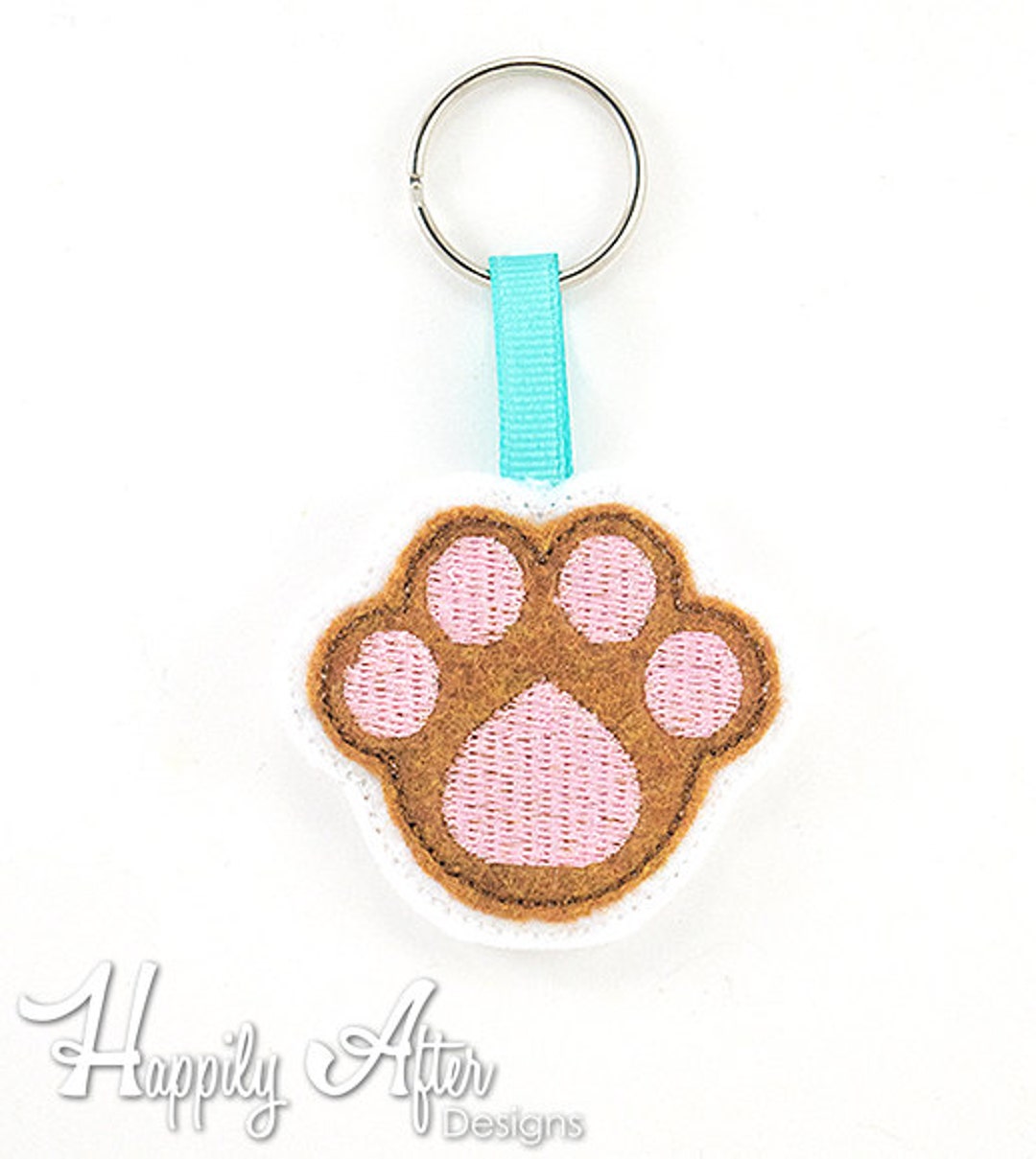 Paw Print Keychain Embroidery Design, Dog Keychain,paw Embroidery ...