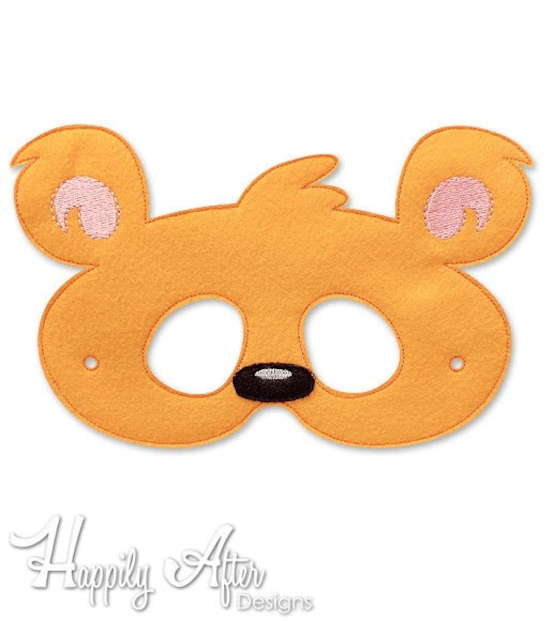 Toy Teddy Mask Embroidery Design, Bear Mask, Machine Embroidery, ITH ...