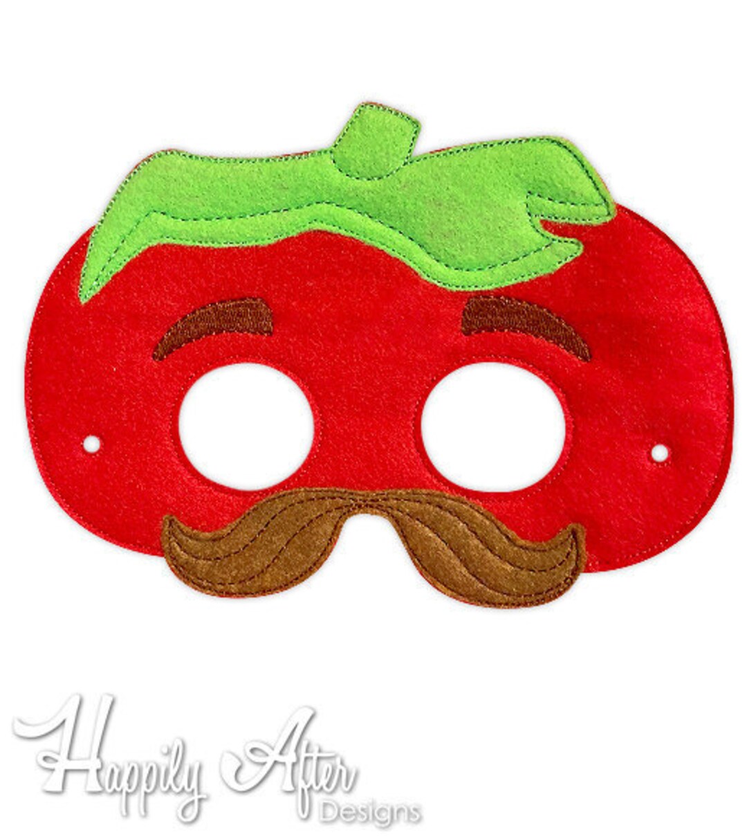 Gentleman Tomato Mask Embroidery Design, Tomato Mask, Machine ...