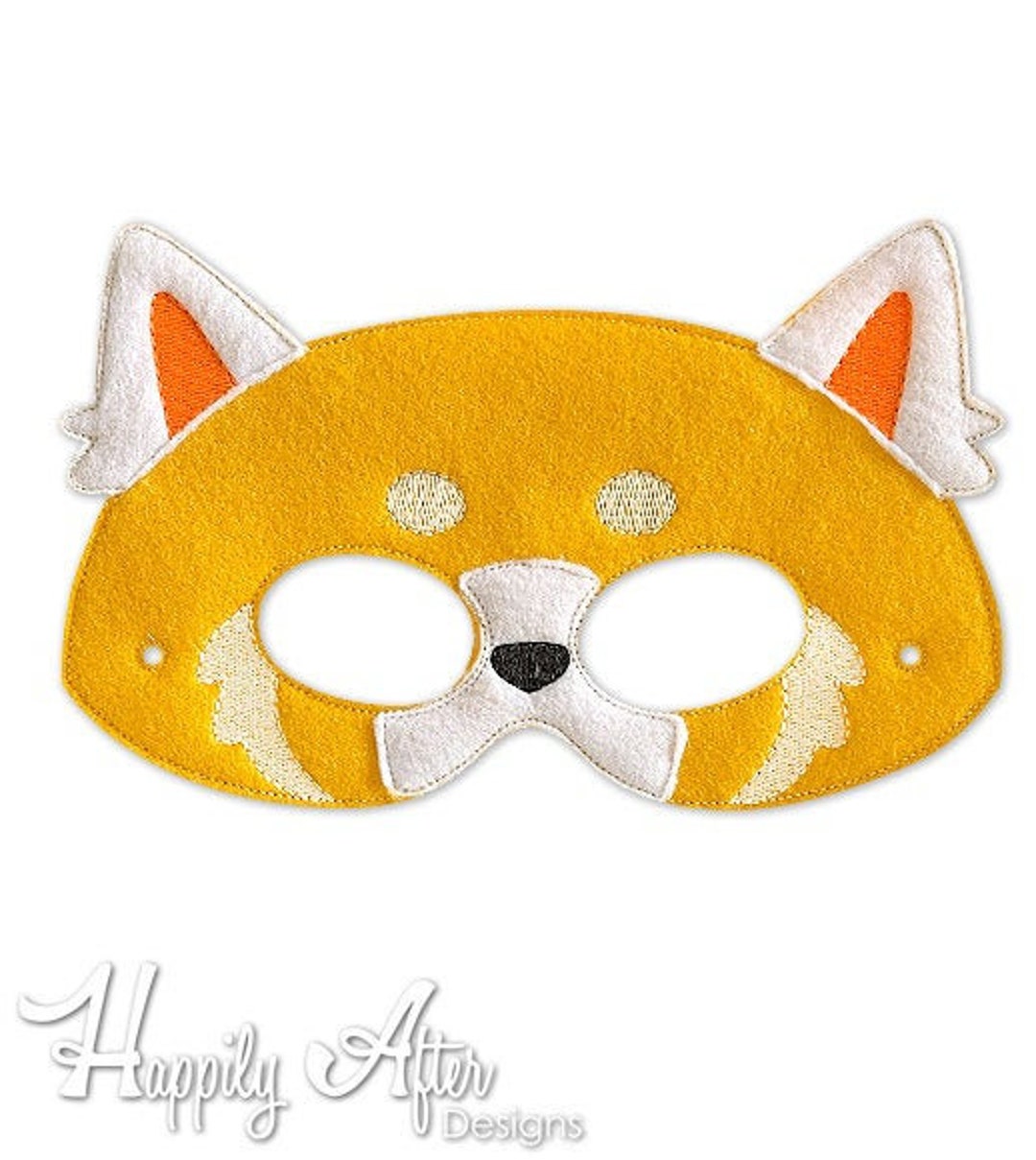 Red Panda Mask Embroidery Design, Animal Mask, Machine Embroidery, ITH ...