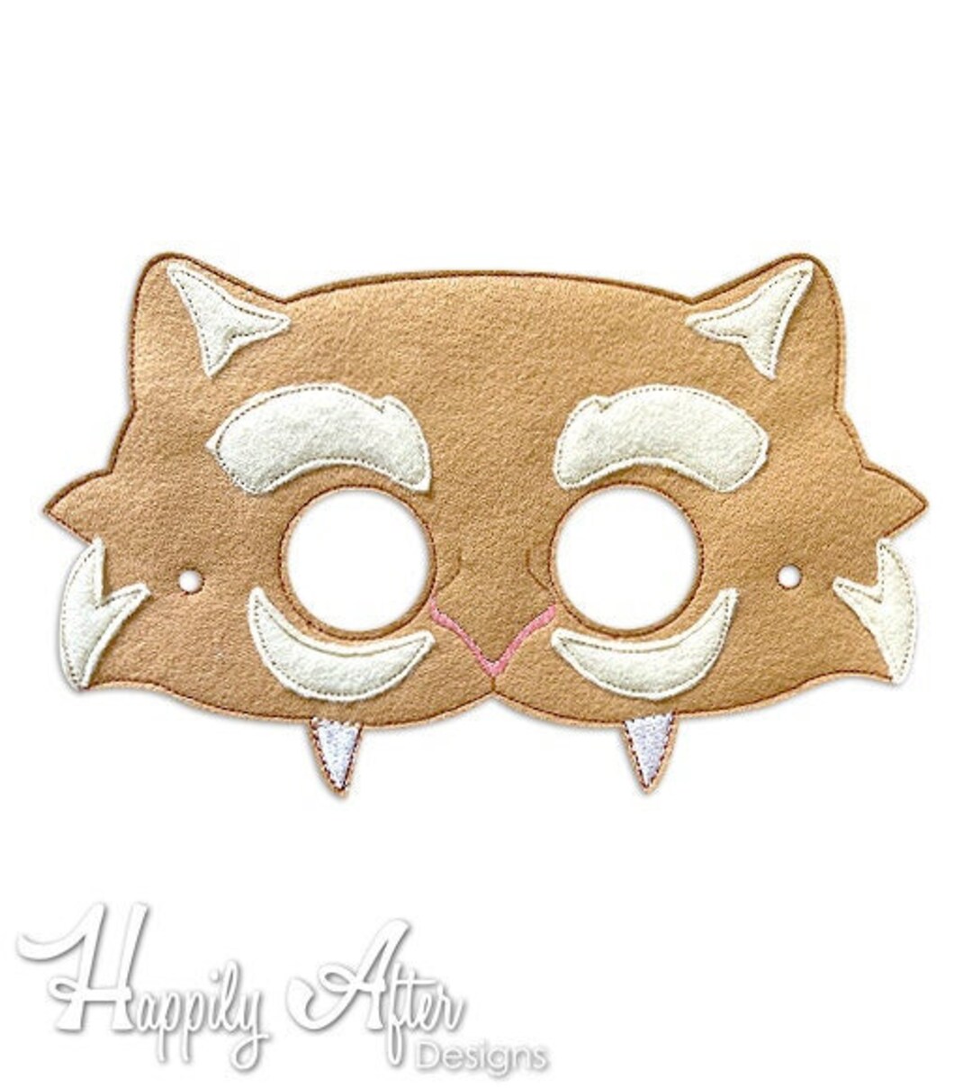 Friendly Sabertooth Mask Embroidery Design - Machine Embroidery - ITH ...