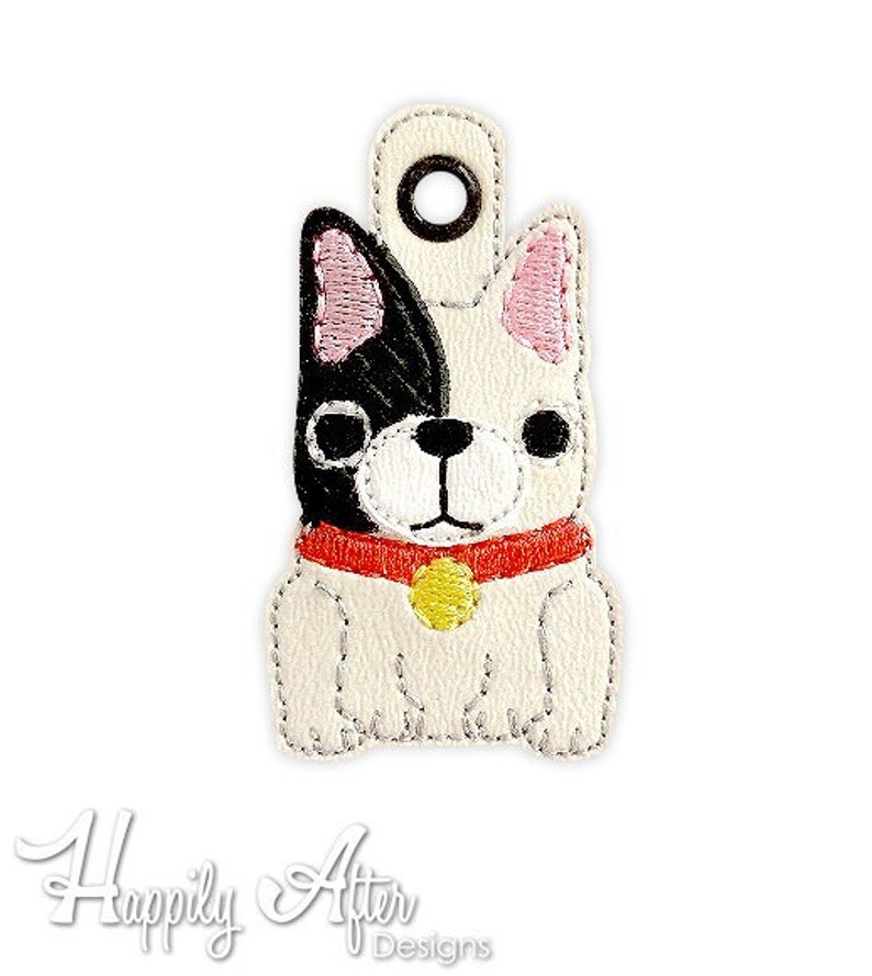 French Bulldog Cutie Eyelet Keychain Embroidery Design, French Bulldog ...