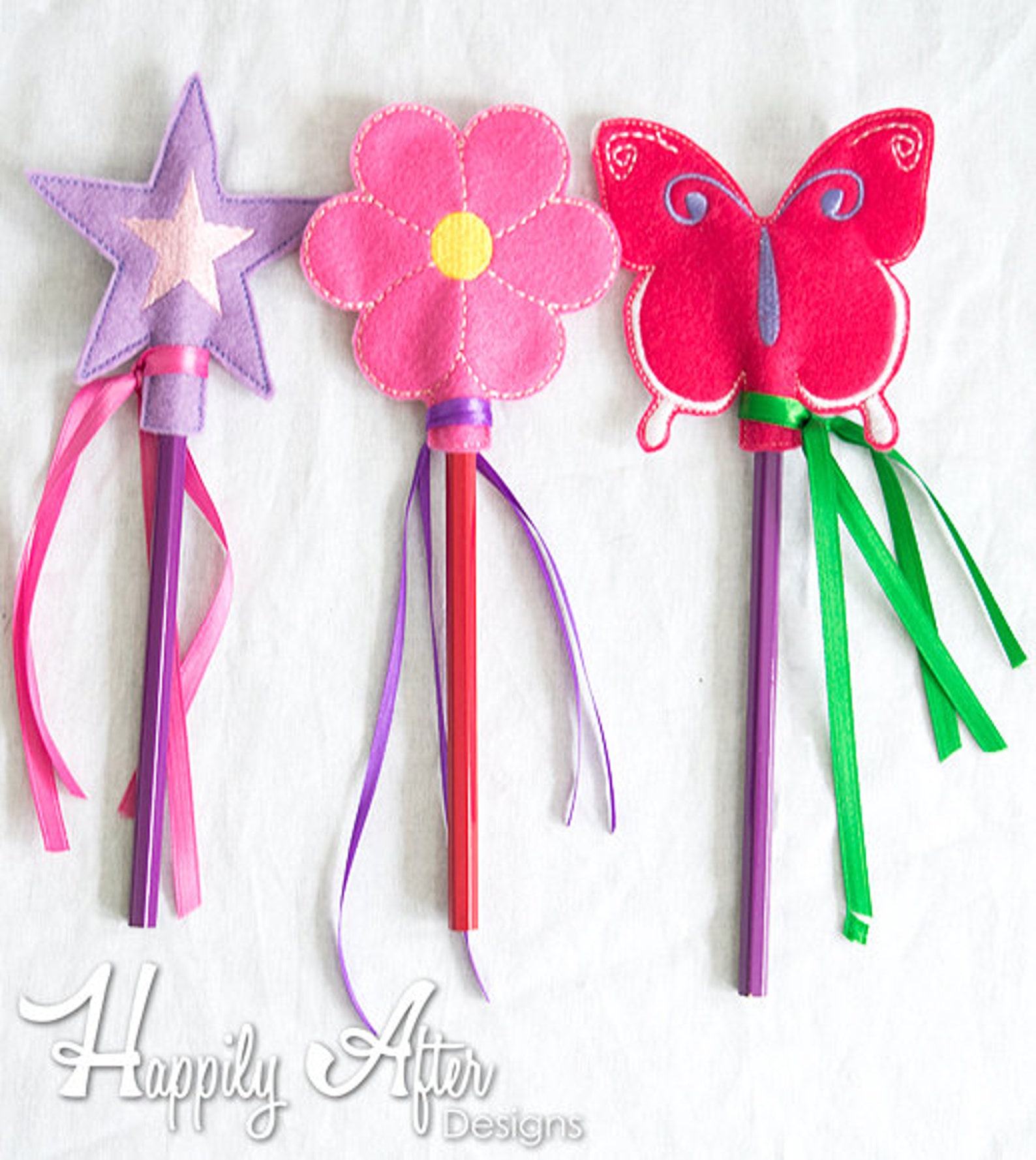 Fairy Wand Pencil Topper Embroidery Design Fairy Wand - Etsy