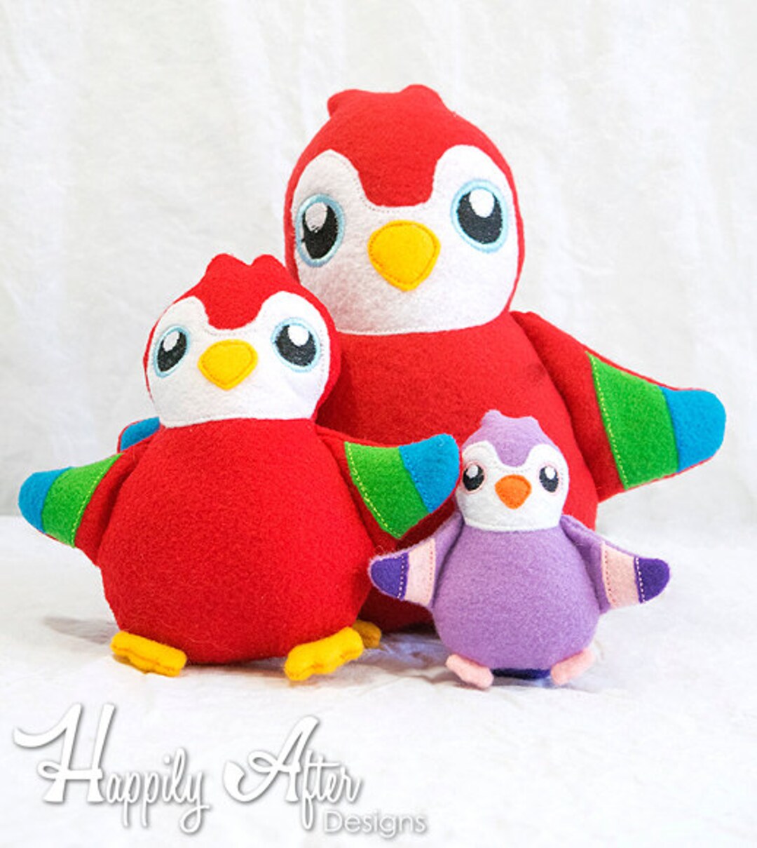 Parrot Stuffie Embroidery Design, Parrot, Macaw, Parrot Machine ...