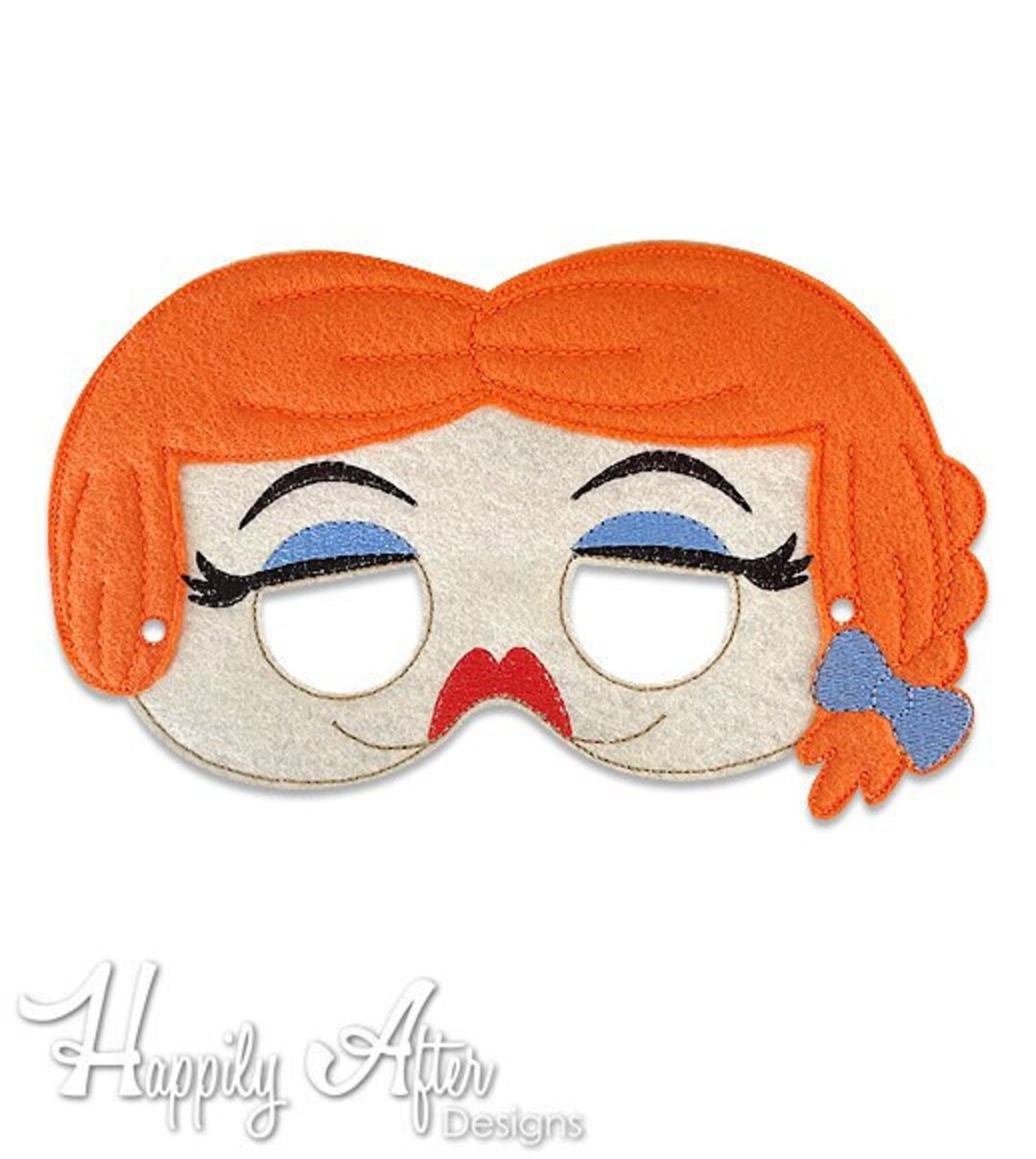 Distressed Damsel Mask Embroidery Design, Lady Mask, Machine Embroidery ...