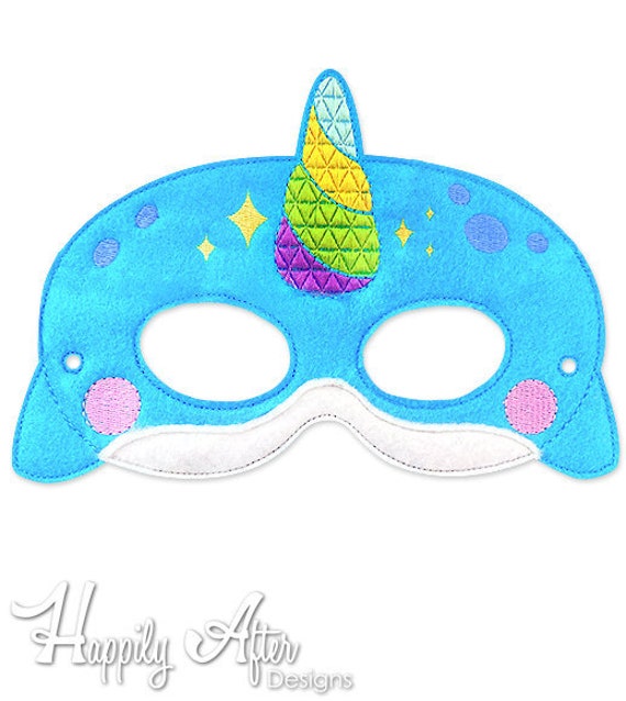 Narwhal Mask Embroidery Design Whale Mask Machine | Etsy