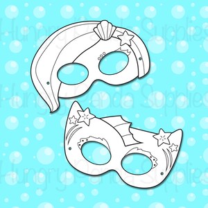 Mermaid Coloring Masks, Mermaid Mask, Mermaids Masks, Under the Sea ...
