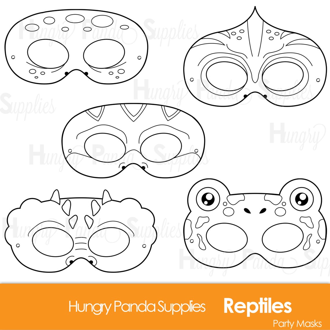 Reptile Printable Coloring Masks, Lizard Mask, Turtle, Alligator ...