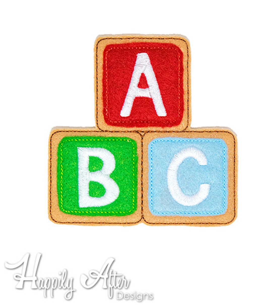 ABC Blocks Feltie Embroidery Design, Abc Feltie, Machine Embroidery ...