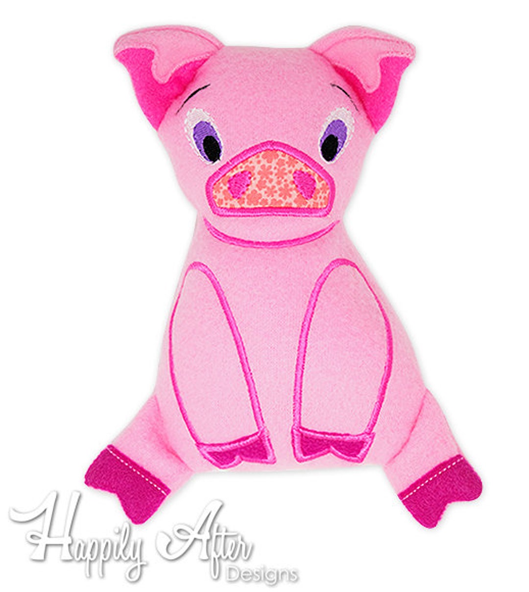 Piper Pig Stuffie Embroidery Design, Pig, Stuffed Animal, Animal ...