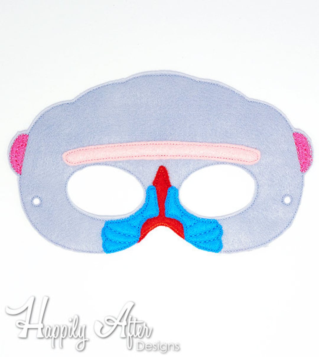 Baboon Mask Embroidery Design, Baboon Mask, Machine Embroidery, ITH ...