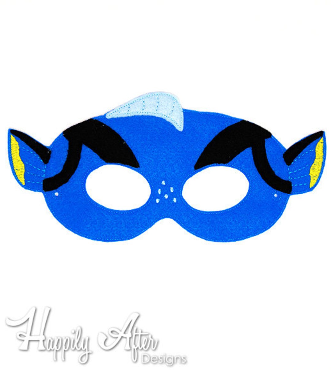 Blue Tang Fish Mask Embroidery Design, Fish Mask, Machine Embroidery ...