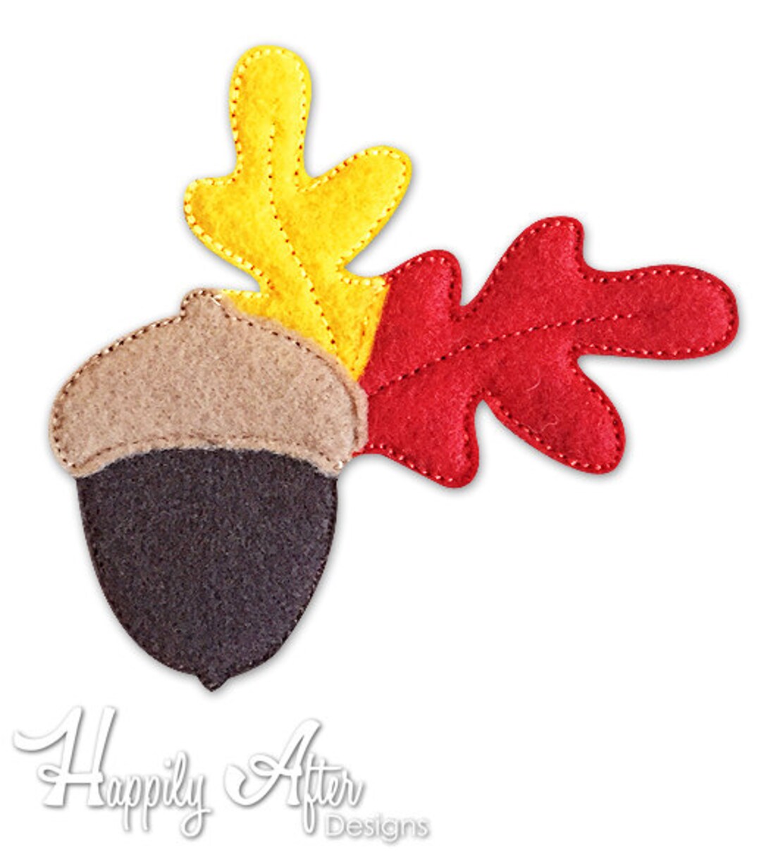 Acorn Feltie Embroidery Design, Acorn Feltie, Acorn Machine Embroidery ...
