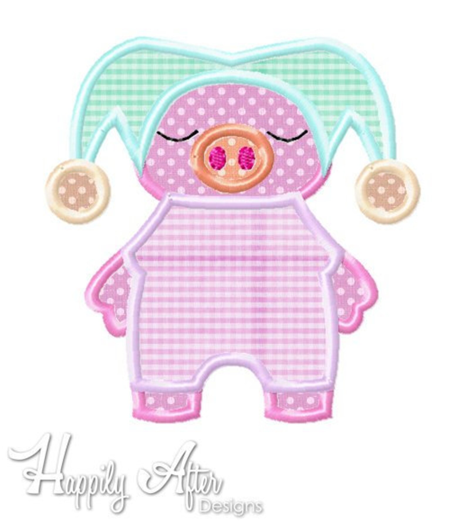 Bedtime Pig Applique Embroidery Design Baby Applique Pig | Etsy