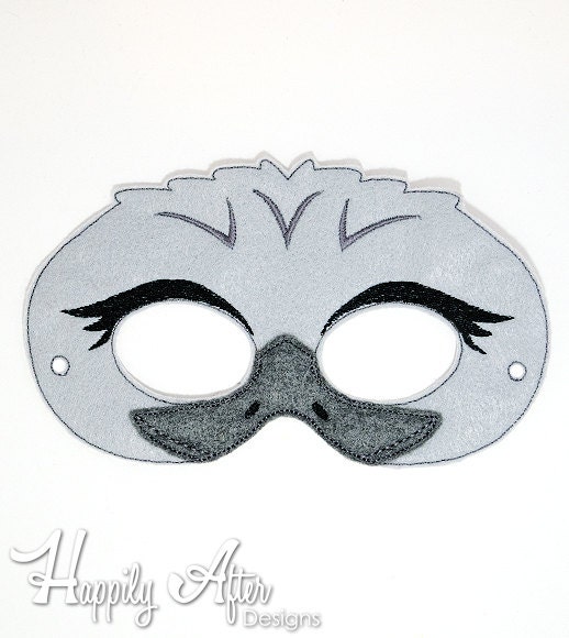 Emu Mask Embroidery Design, Ostrich Mask, Machine Embroidery, ITH Mask ...