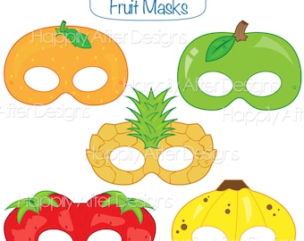 Fruits Printable Coloring Masks Strawberry Mask Banana Mask | Etsy