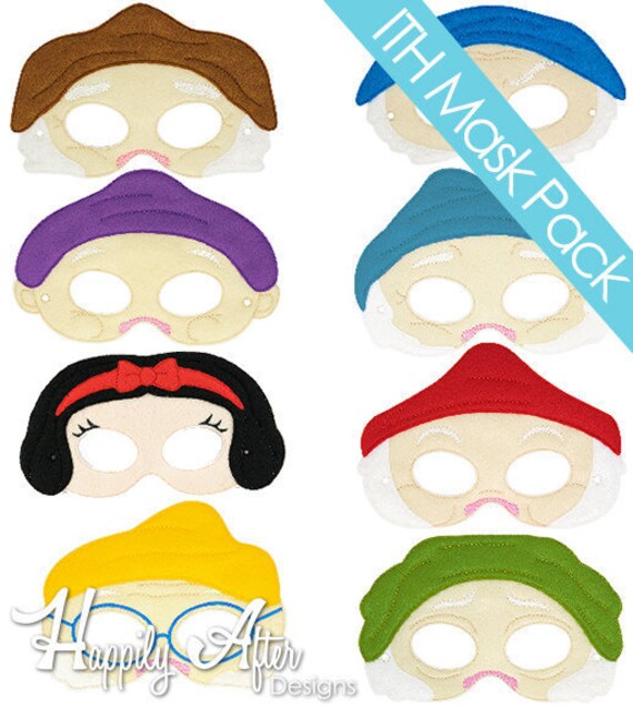 Sewing & Fiber Craft Supplies & Tools Snow White Mask Embroidery Design ...