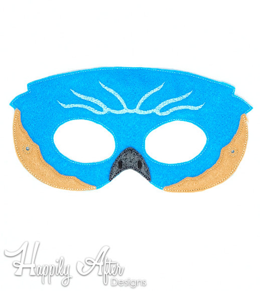 Bluebird Mask Embroidery Design, Bird Mask, Machine Embroidery, ITH ...