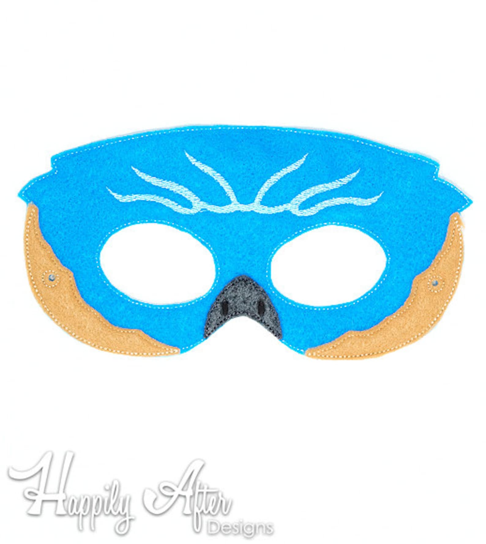 Bluebird Mask Embroidery Design Bird Mask Machine | Etsy