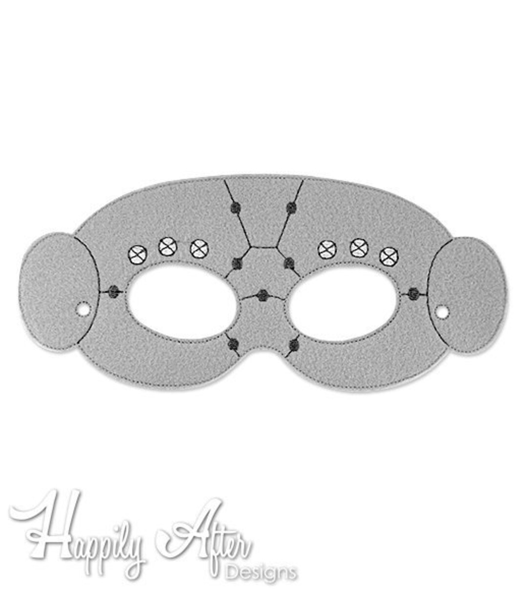 Metal Bot Mask Embroidery Design, Robot Mask, Machine Embroidery, ITH ...