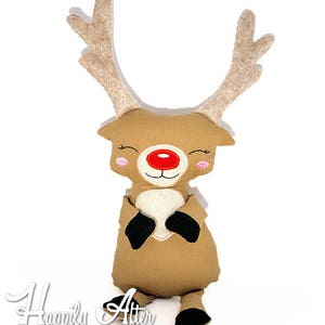 Reindeer Stuffie Embroidery Design, Reindeer, Stuffed Animal, Christmas ...