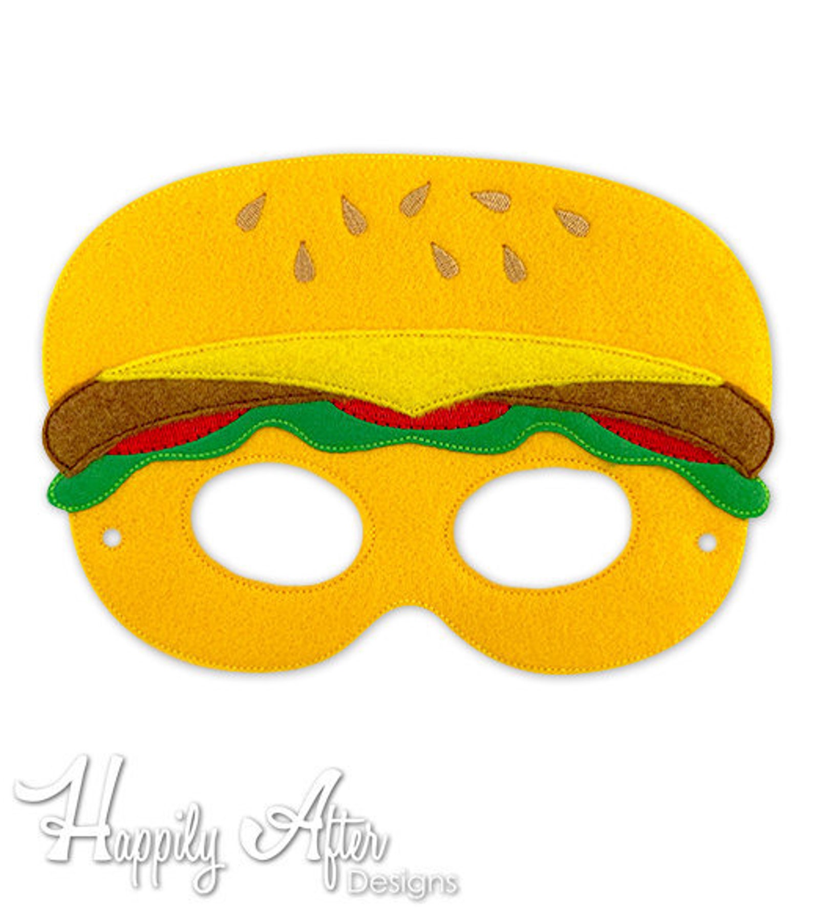 Burger Mask Embroidery Design, Cheeseburger Mask, Machine Embroidery ...