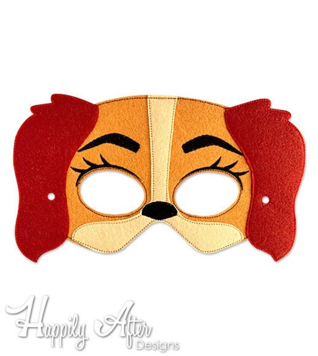 Spaniel Dog Mask Embroidery Design, Pet Mask, Machine Embroidery, ITH ...