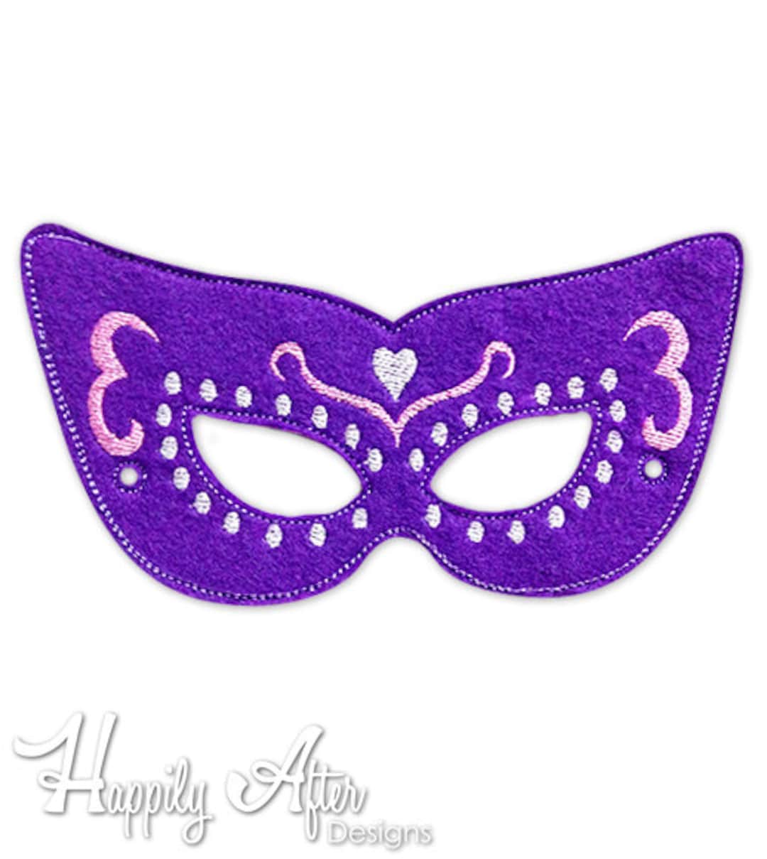 Masquerade Dotted Mask Embroidery Design, Masquerade Mask, Machine ...