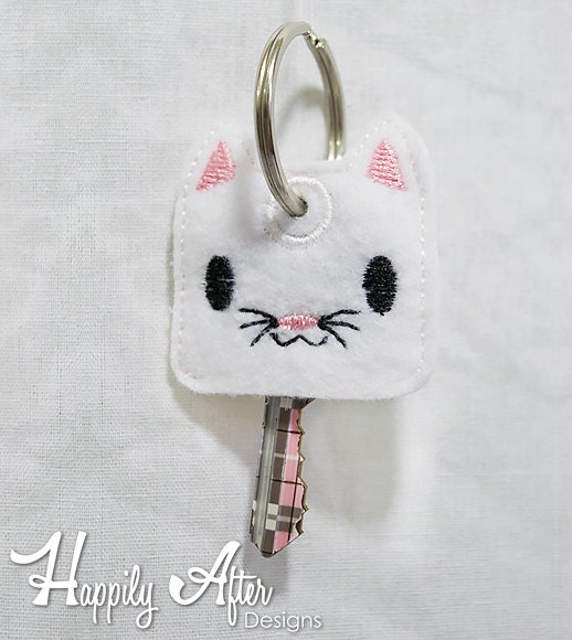 Cat Key Cover Embroidery Design, Cat, Kitty Key Cover, Key Cover ...