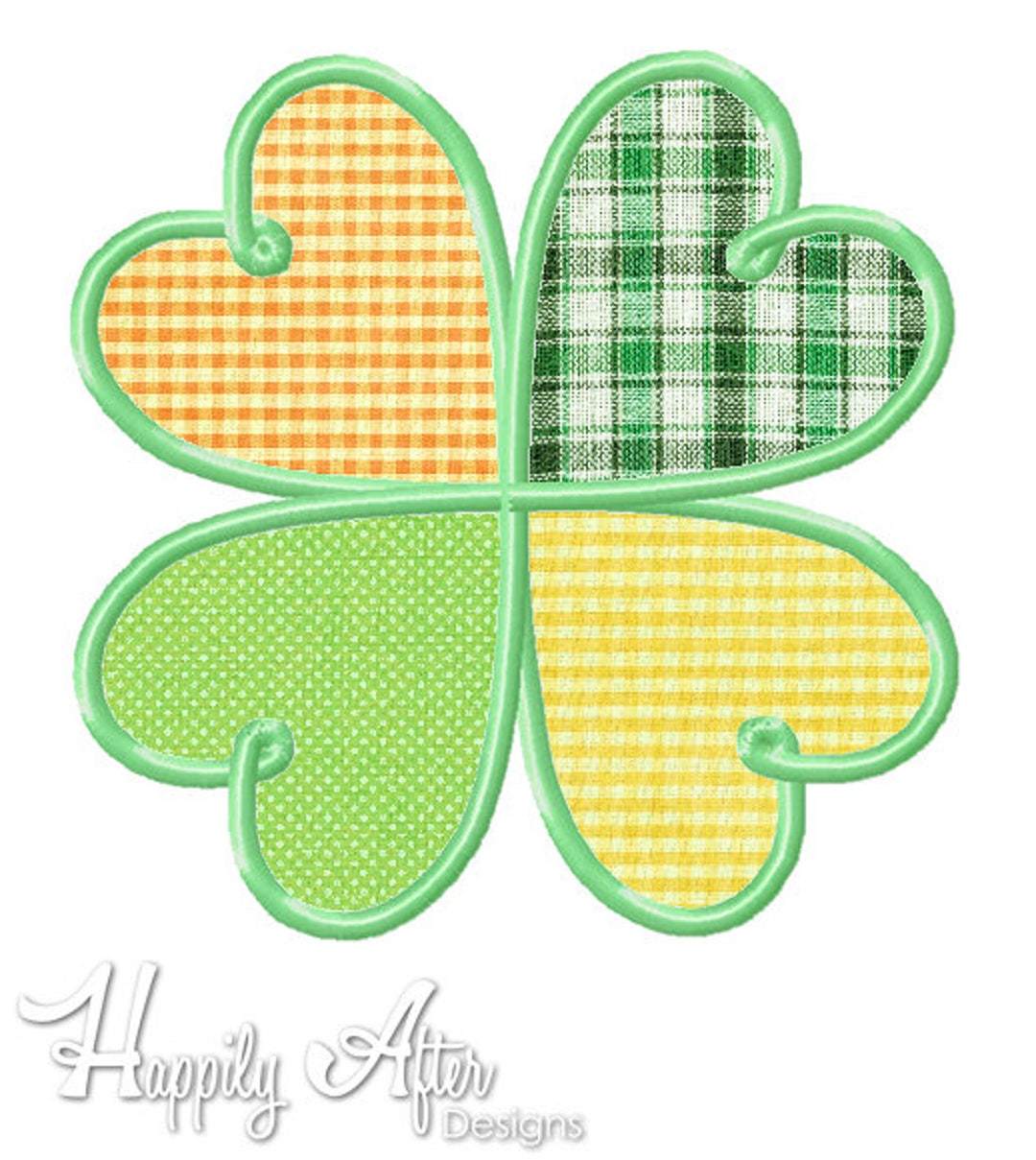 Clover Applique Embroidery Design, Four Leaf Clover Applique, St ...