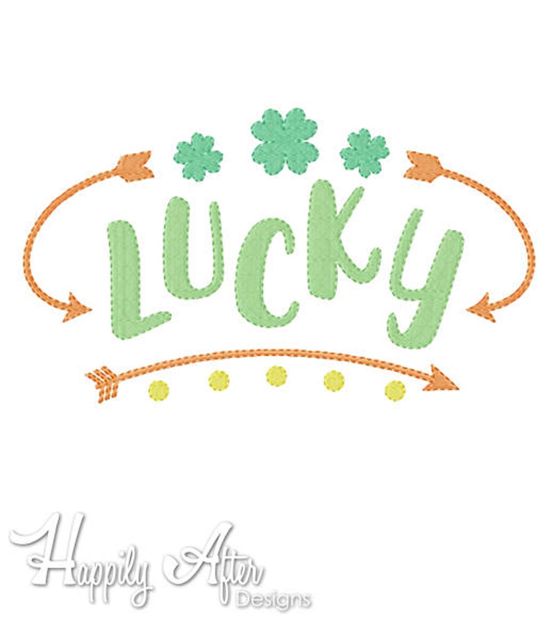 Lucky Arrows Filled Stitch Embroidery Design, Lucky Embroidery, St ...