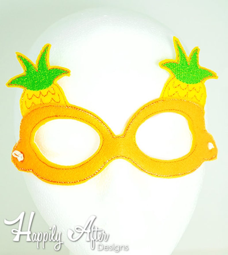 Pineapple Glasses Mask Embroidery Design, Pineapple Mask, Machine ...