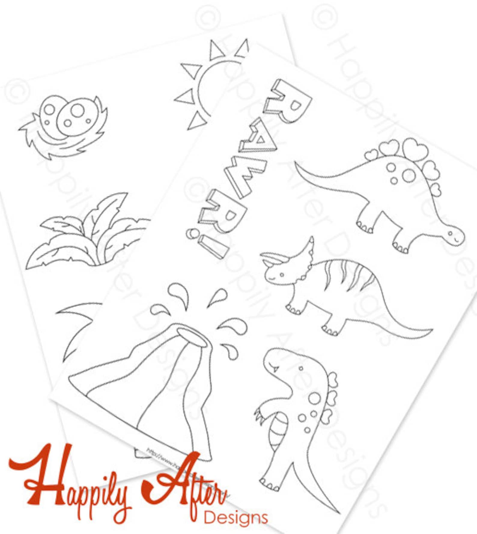 Dinosaurs Hand Embroidery Patterns Dino Pattern Dinosaurs - Etsy