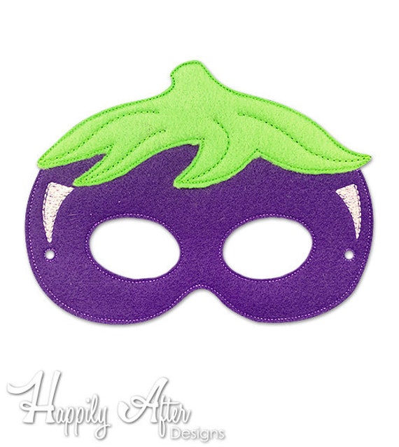 Eggplant Mask Embroidery Design Vegetable Mask Machine | Etsy Hong Kong
