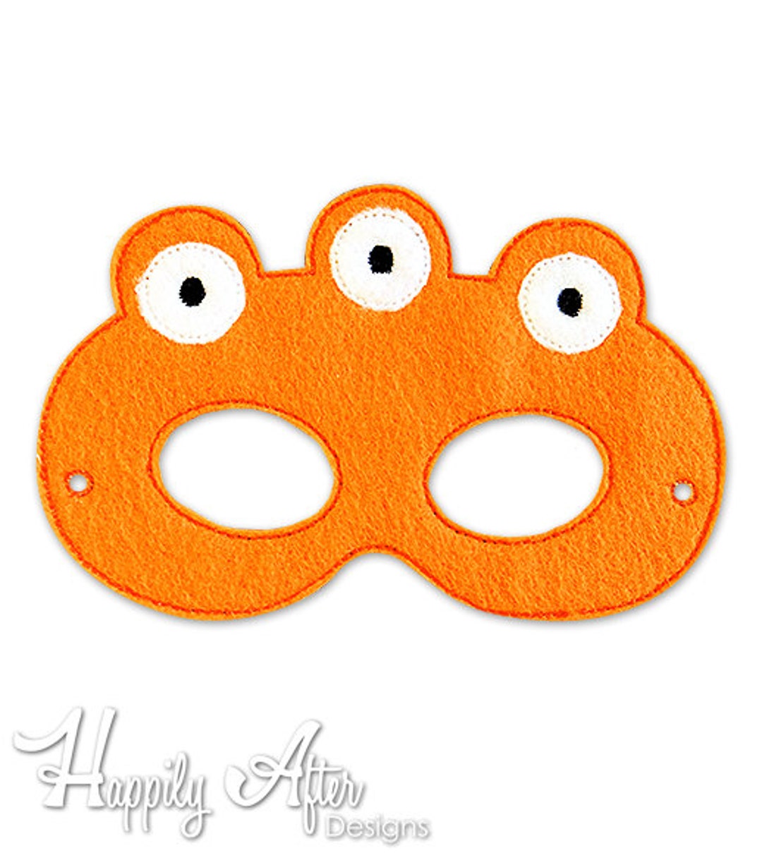 Three Eyed Monster ITH Mask Embroidery Design, Monster Mask, Monster ...