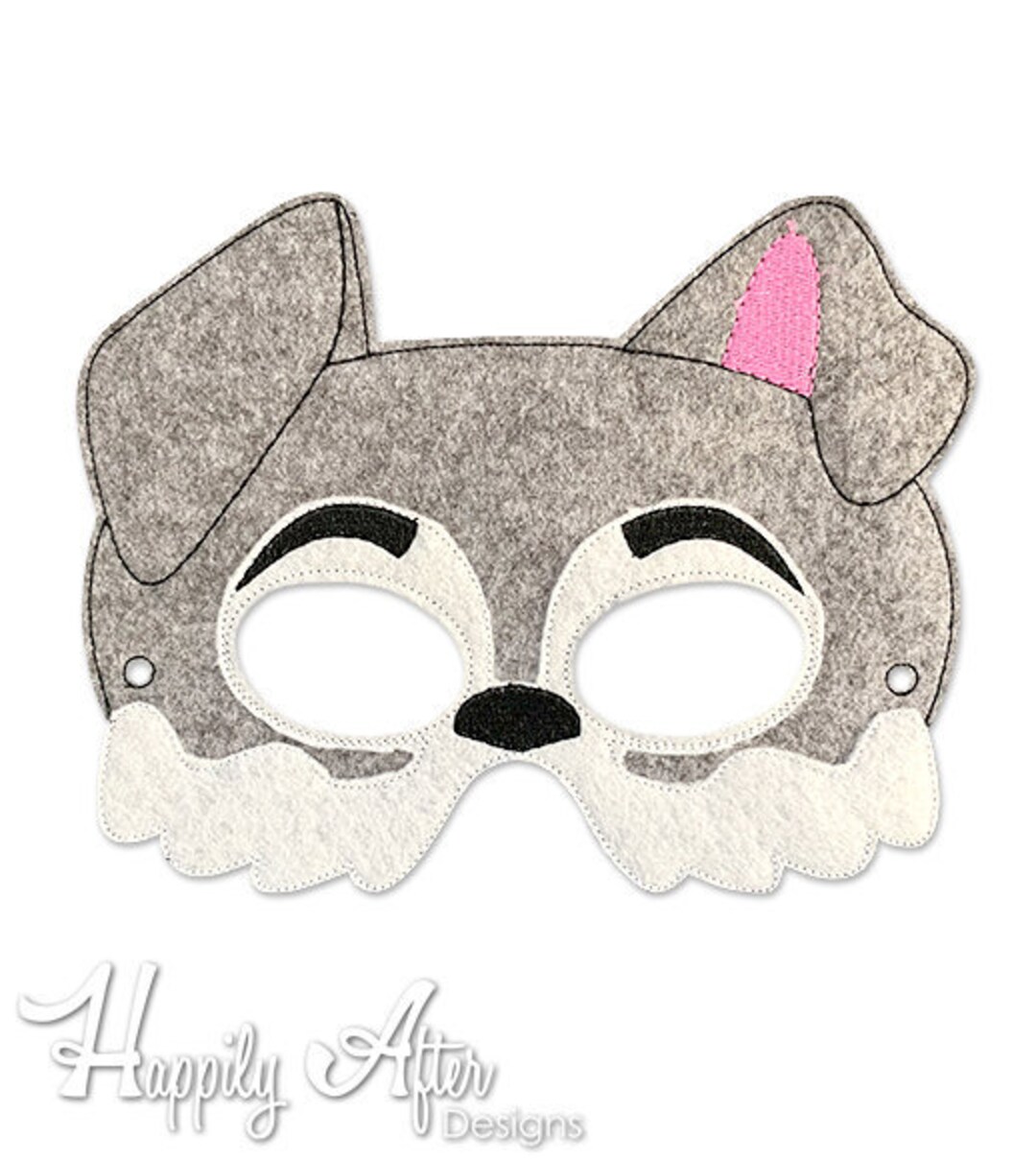 Scruffy Dog Mask Embroidery Design, Pet Mask, Machine Embroidery, ITH ...