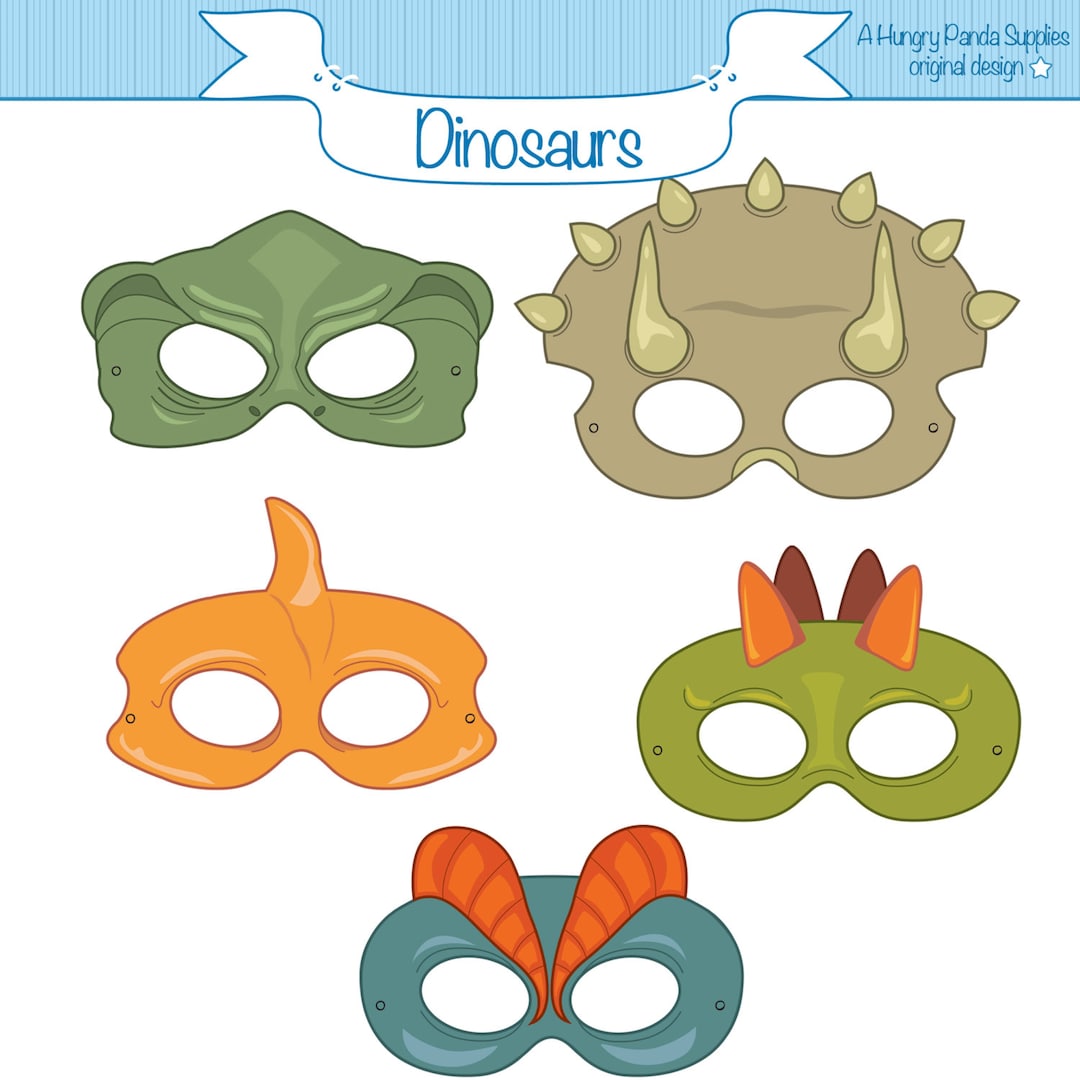 Dinosaurs Printable Masks, Dinosaur Mask, Trex Mask, Triceratops ...