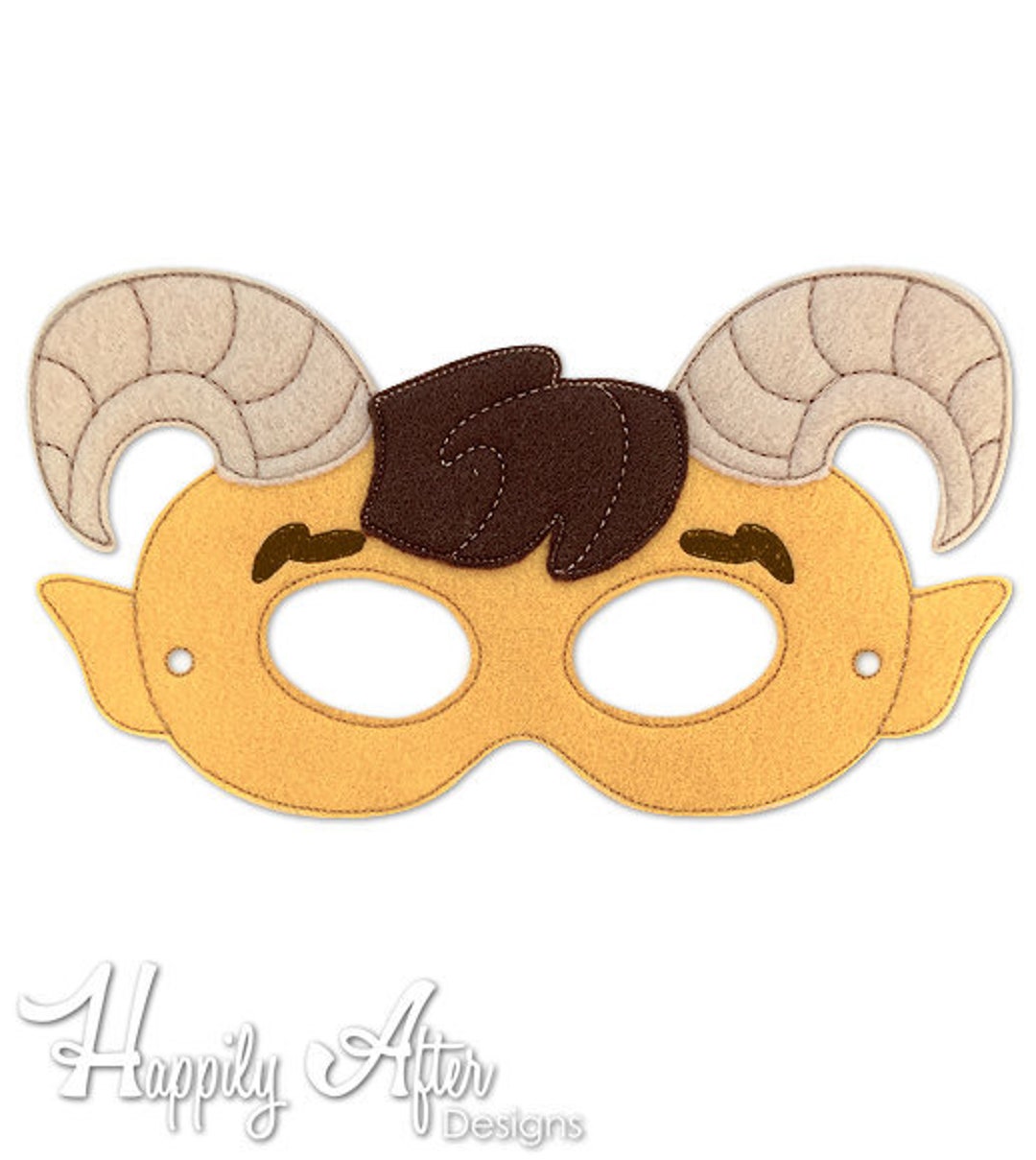 Satyr Mask Embroidery Design, Satyr Mask, Machine Embroidery, ITH Mask ...