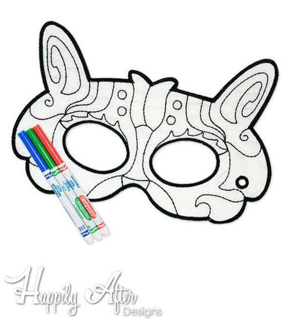 Rabbit Mask Coloring Embroidery Design Bunny Mask Machine - Etsy