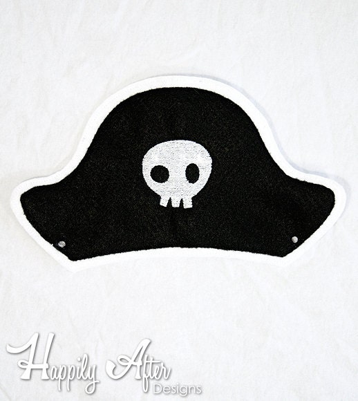 Pirate Hat Embroidery Design, Pirate Hat, Machine Embroidery, ITH Hat ...