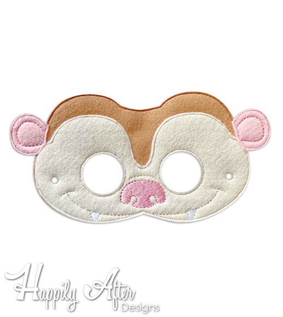 Wild Opossum Mask Embroidery Design - Machine Embroidery - ITH Mask ...