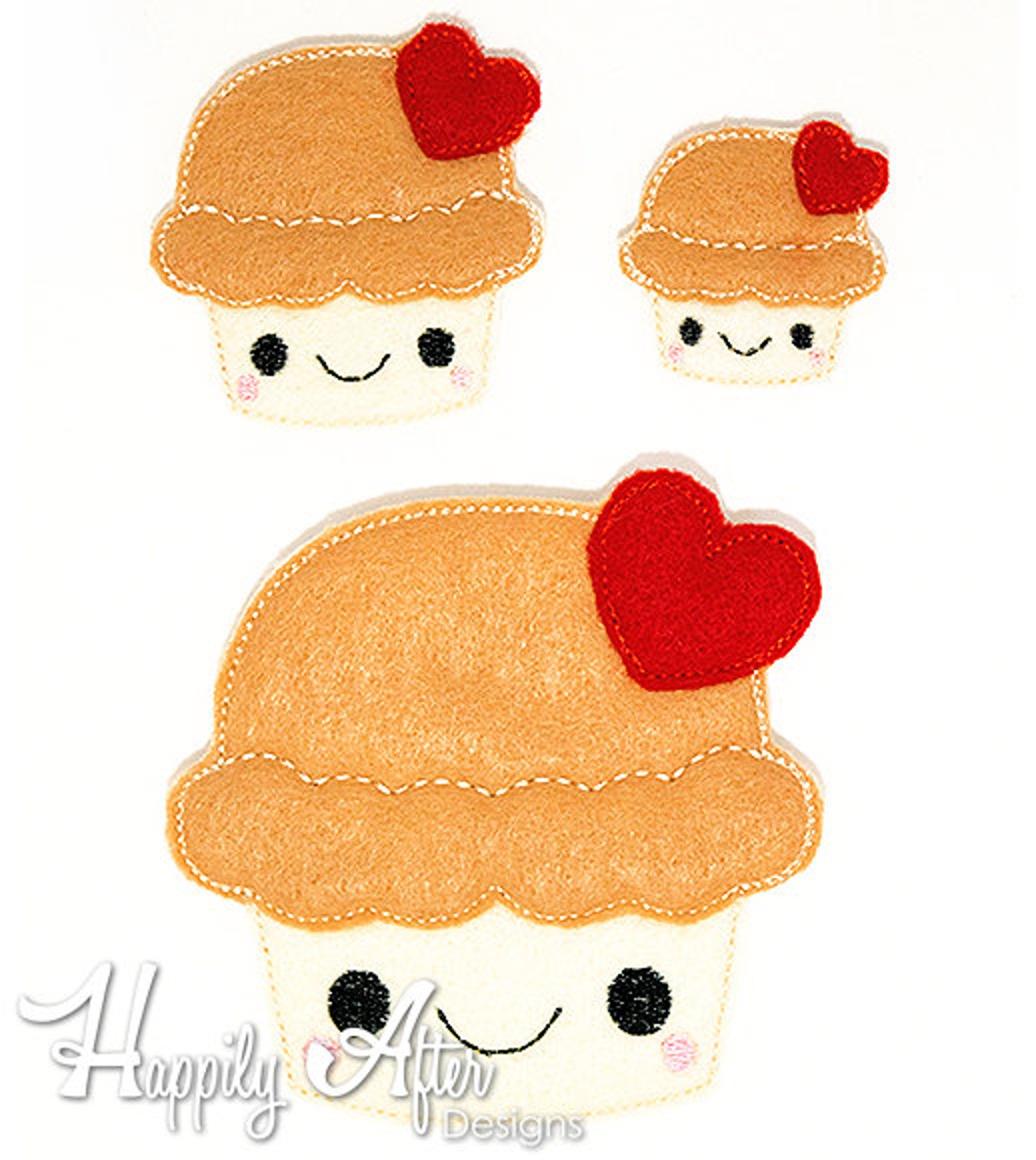 Kawaii Love Muffin Feltie Embroidery Design Kawaii Feltie | Etsy