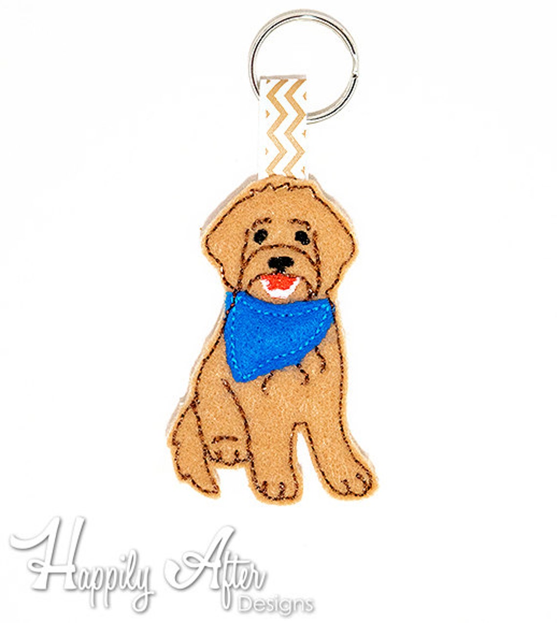 Goldendoodle Keychain Embroidery Design dog keychain dog | Etsy