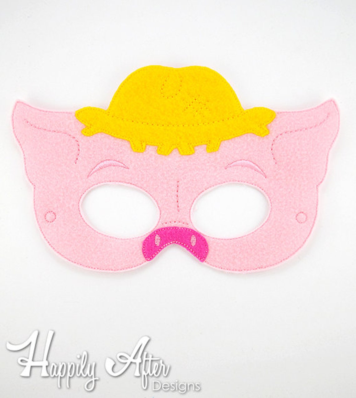Three Little Pigs Mask Embroidery Design Pack, Pig Mask, Wolf, Machine ...