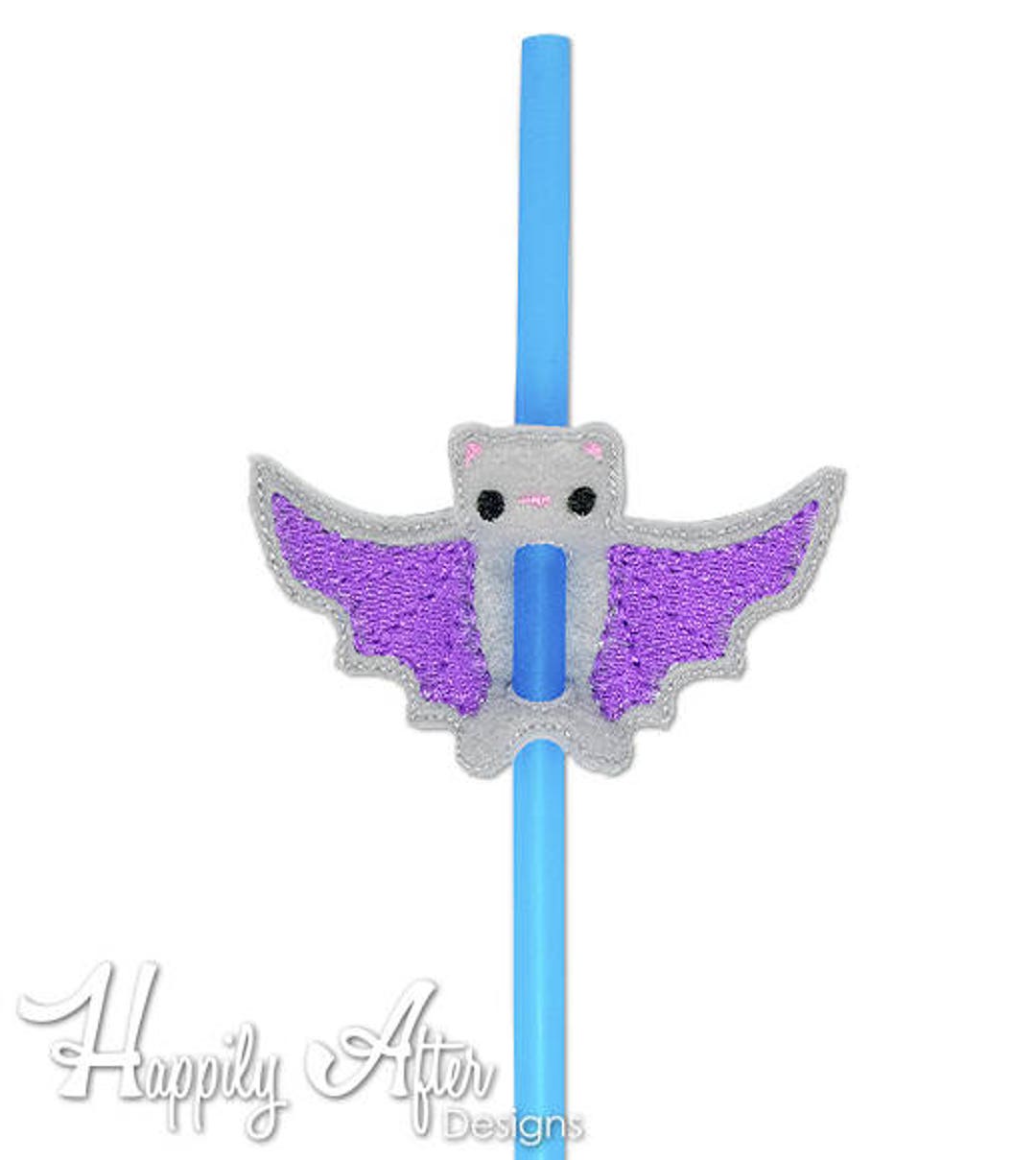 Bat Straw Topper Embroidery Design, Bat, Straw Topper, Machine ...