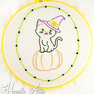 Halloween Kitty Hand Embroidery Patterns, Pattern Pack, Halloween, Hand ...