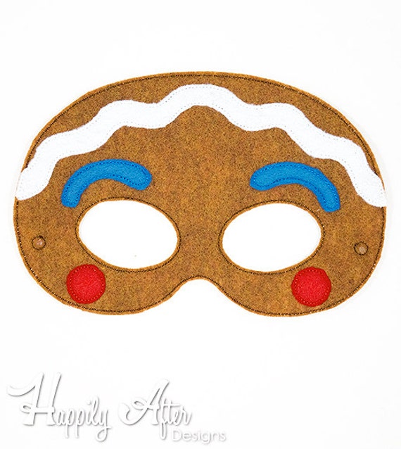 Gingerbread Boy Mask Embroidery Design gingerbread mask | Etsy