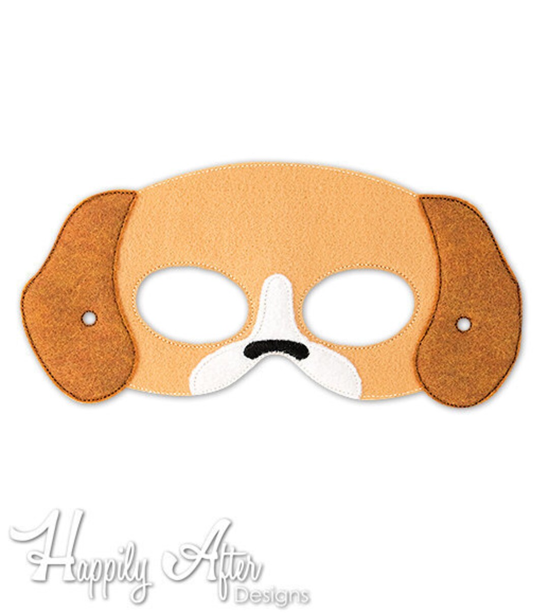 Beagle Mask Embroidery Design, Beagle Mask, Machine Embroidery, ITH ...